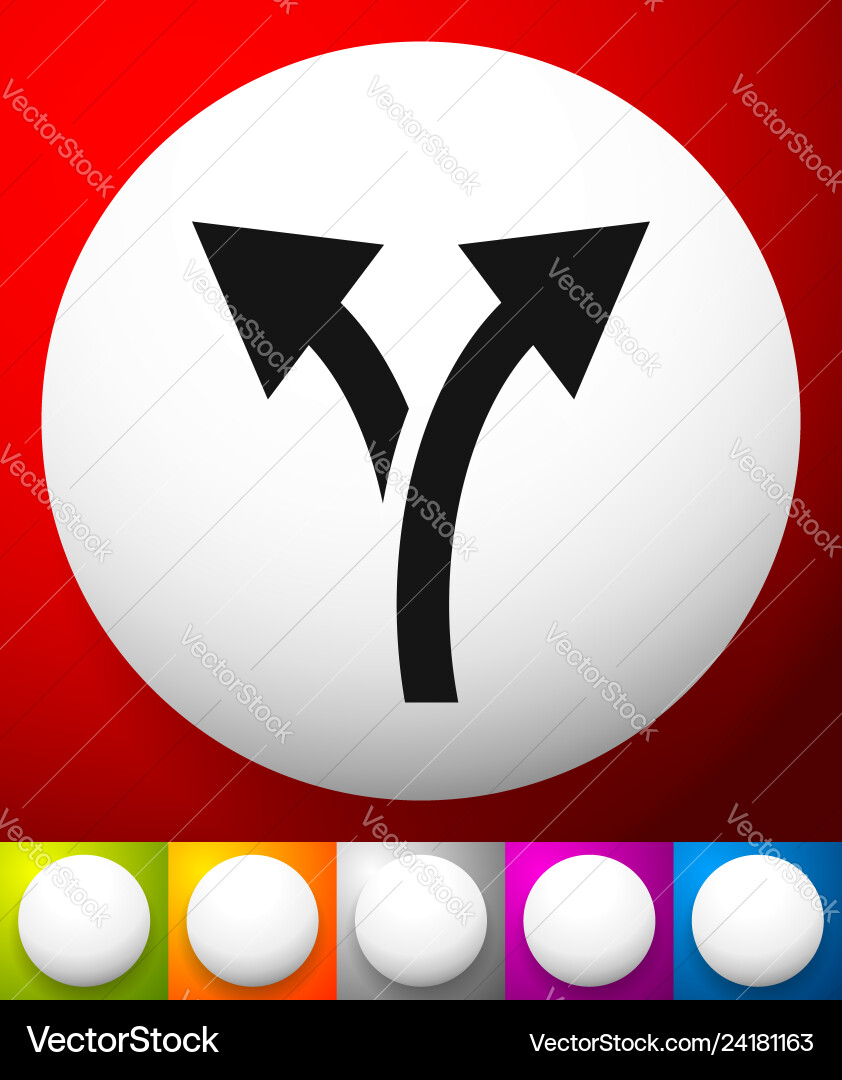 Icon with 2 way arrow branch diversion Royalty Free Vector