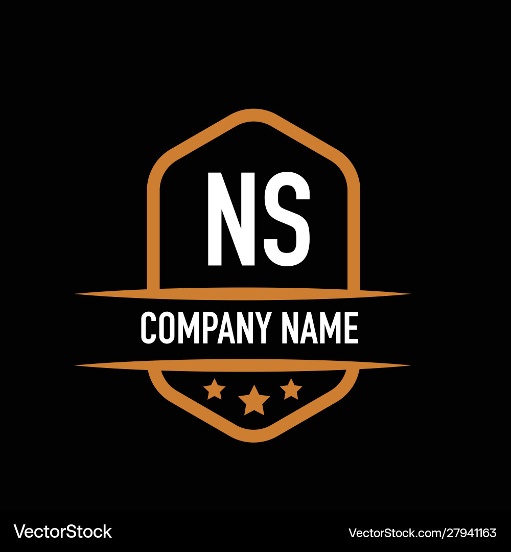 Initial letter ns vintage logo concept graphic Vector Image