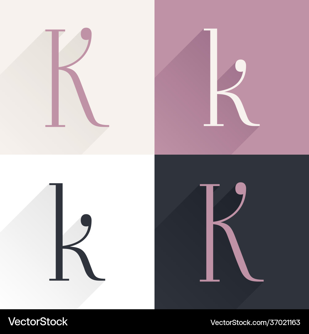 K letter condensed serif font set Royalty Free Vector Image