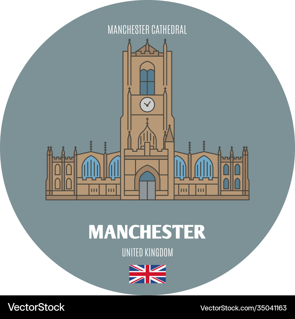 Manchester cathedral in uk Royalty Free Vector Image