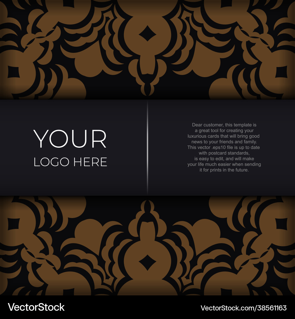 Ready-made postcard design with vintage indian Vector Image