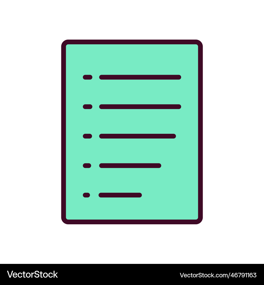 Sheet icon sheet lineal color icon Royalty Free Vector Image