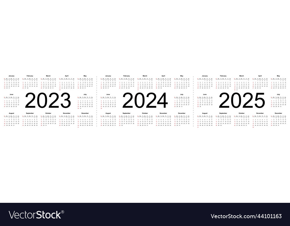 Simple editable calendars for year 2023 Royalty Free Vector