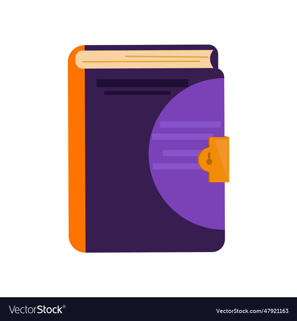 Thick book with lock Royalty Free Vector Image