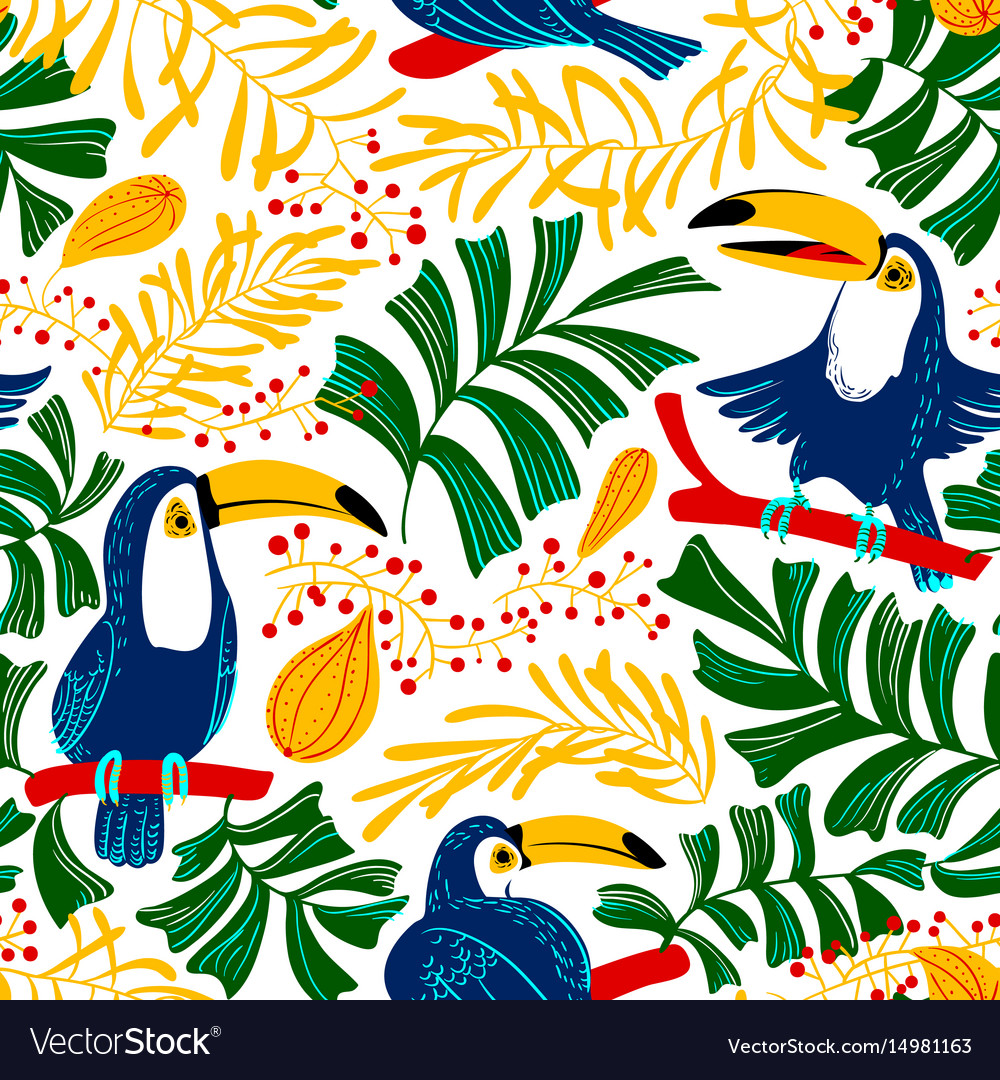 Tropical summer seamless pattern background Vector Image