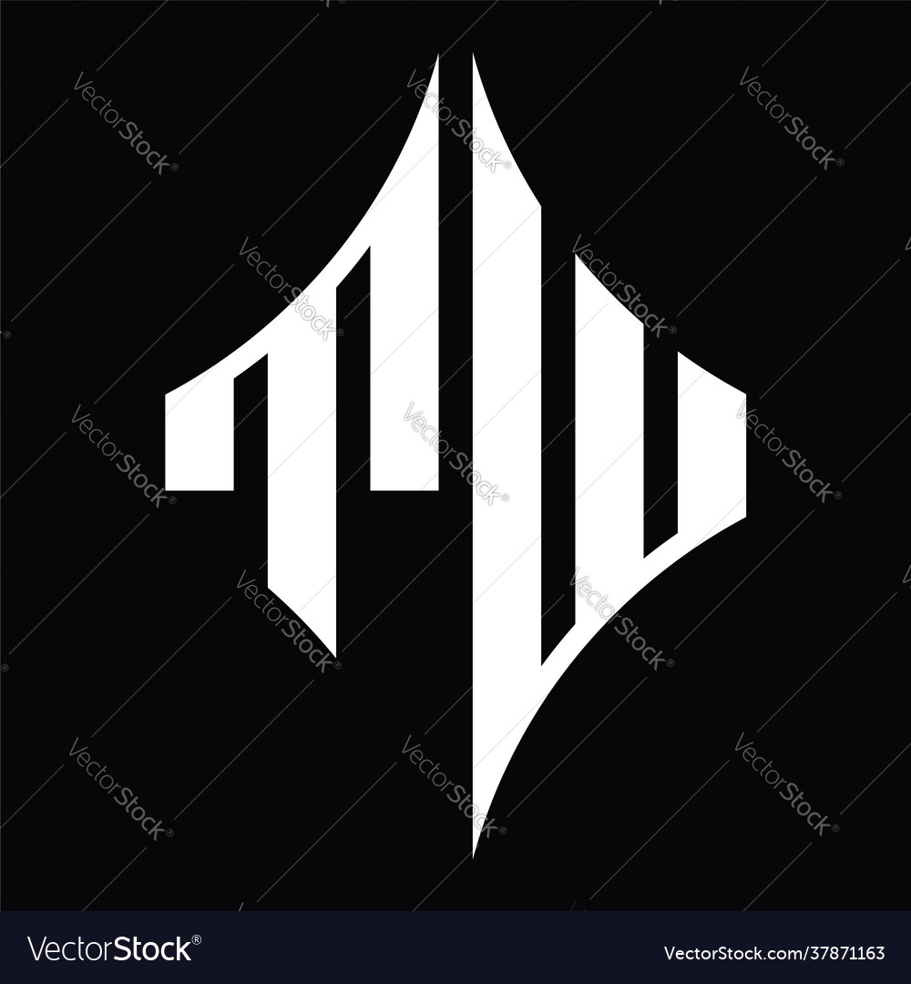 Tw logo monogram with diamond shape design Vector Image