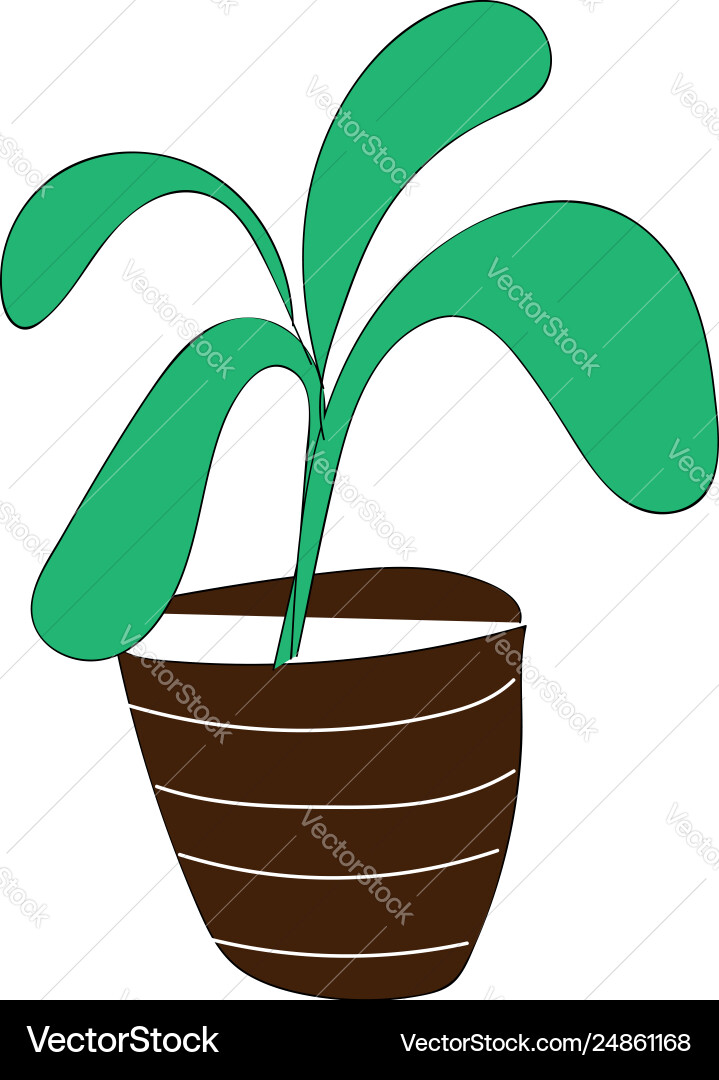 Big cartoon plant on white Royalty Free Vector Image