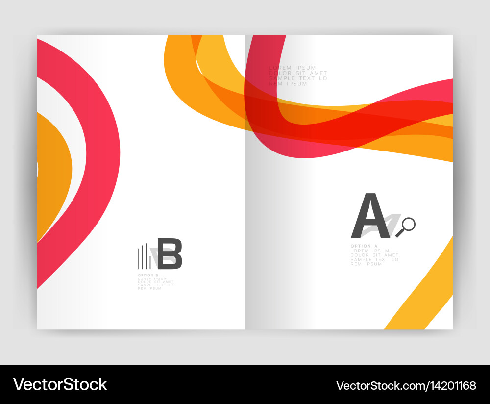 Business brochure flyer template wave and line Vector Image