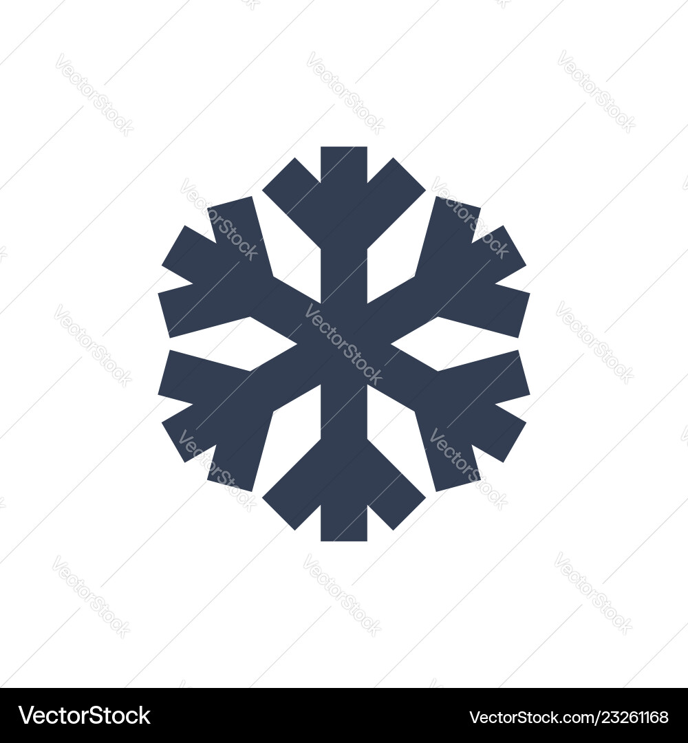 Chsnowflake icon black silhouette snow flake sign Vector Image