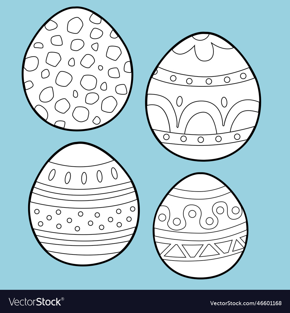 Easter eggs digital stamp Royalty Free Vector Image