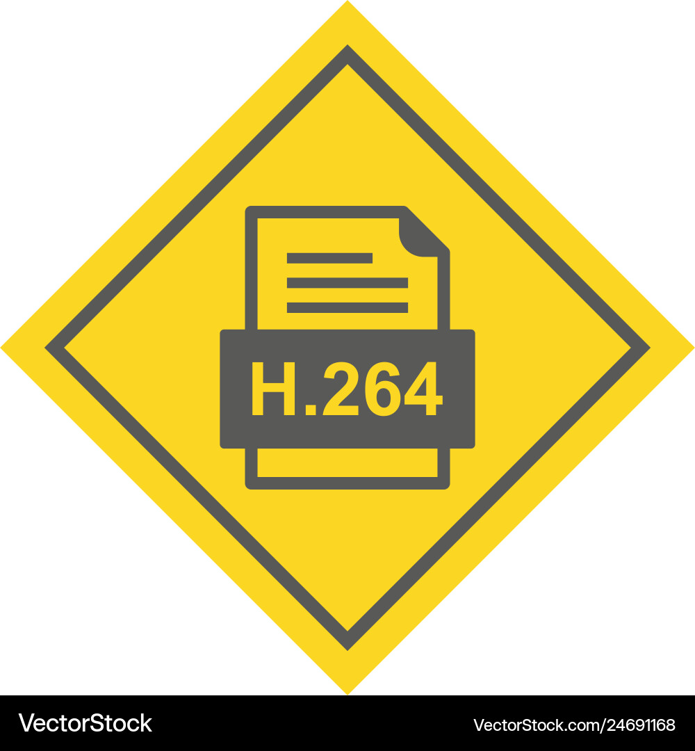 H264 file document icon Royalty Free Vector Image