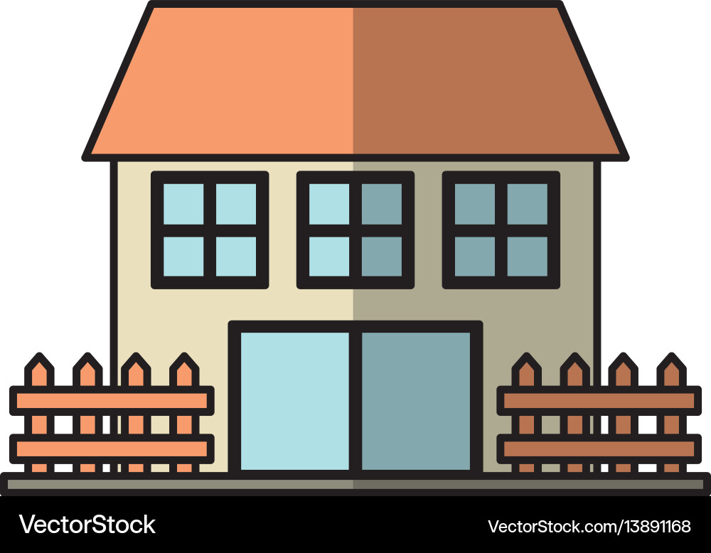 House exterior isolated icon Royalty Free Vector Image