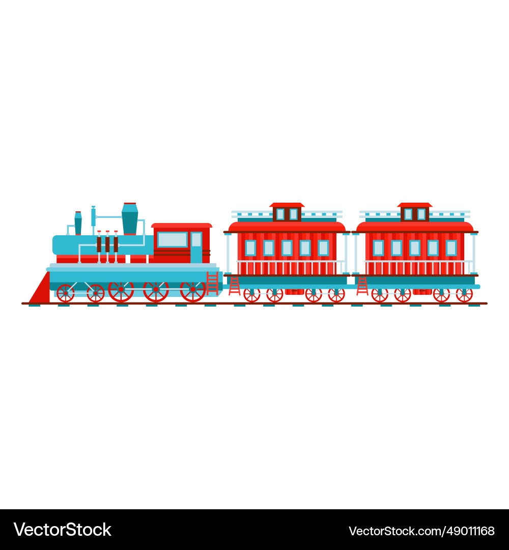 Steam locomotive wagon pilot Royalty Free Vector Image