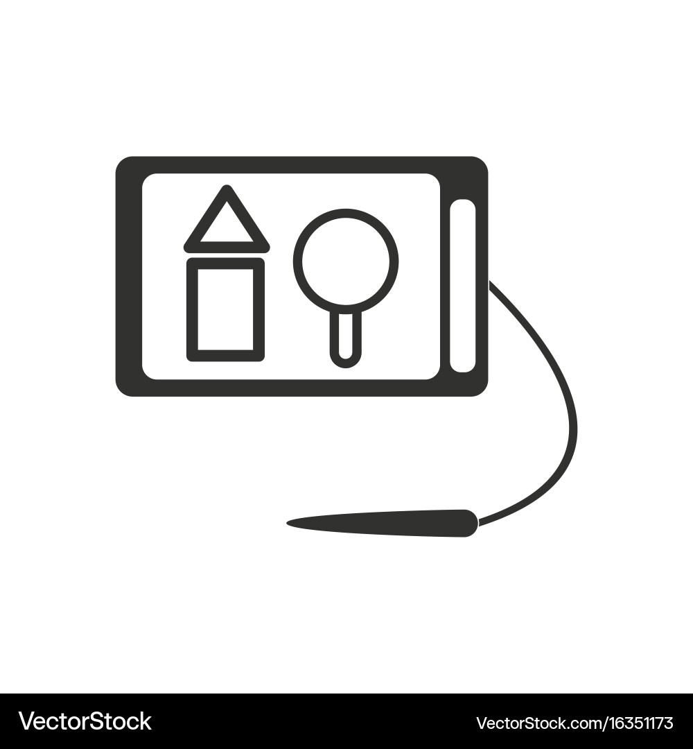 Black icon on white background kids drawing board Vector Image