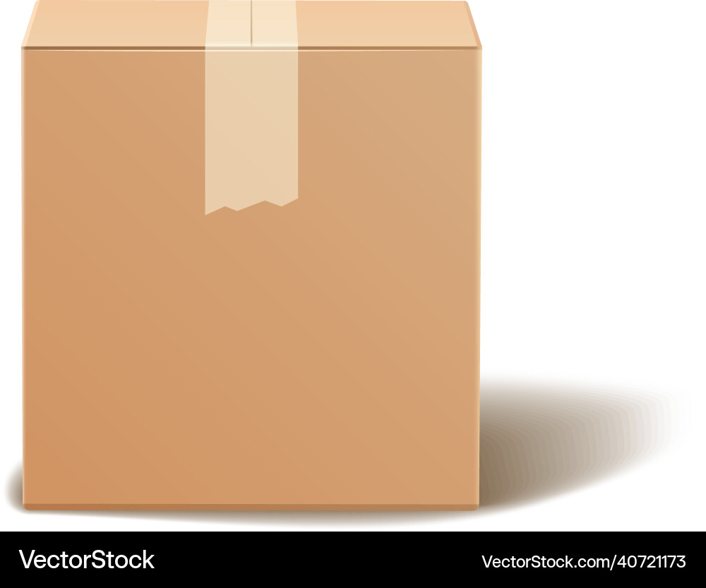 Closed cargo box sealed cardboard package carton Vector Image