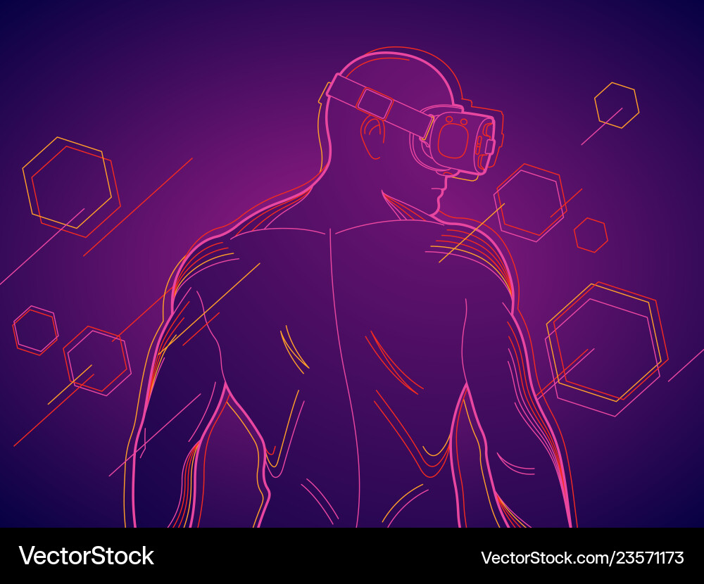 Colorful of modern virtual reality Royalty Free Vector Image