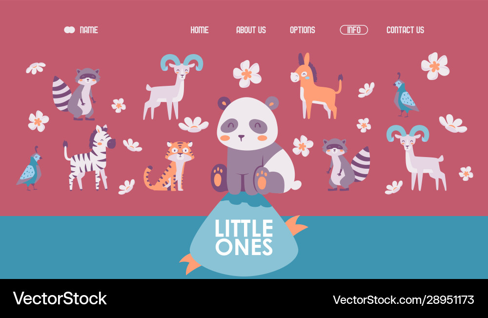 Cute animals in cartoon style Royalty Free Vector Image
