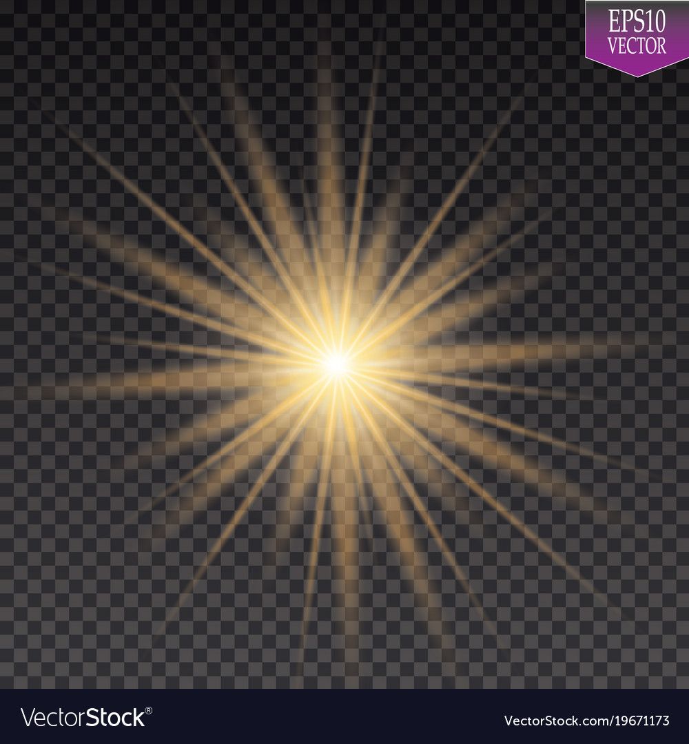 Glow light effect starburst with sparkles Vector Image