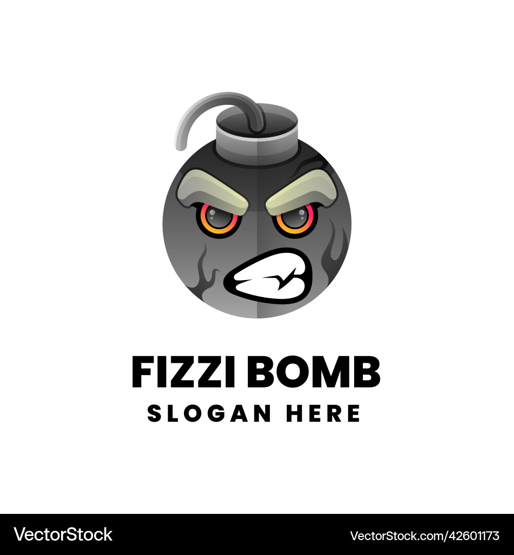 Logo fizzi bomb gradient colorful Royalty Free Vector Image