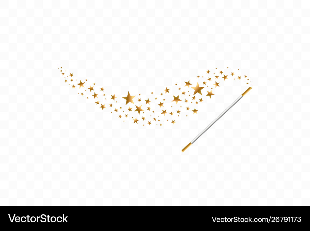 Magic wand with a stars on transparent background Vector Image