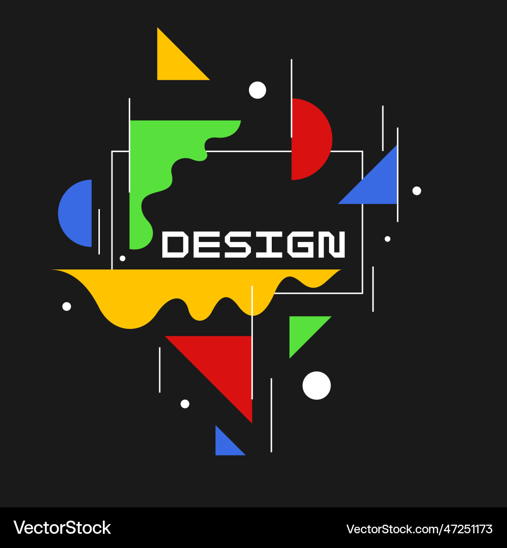 Modern geometric composition of various shapes Vector Image