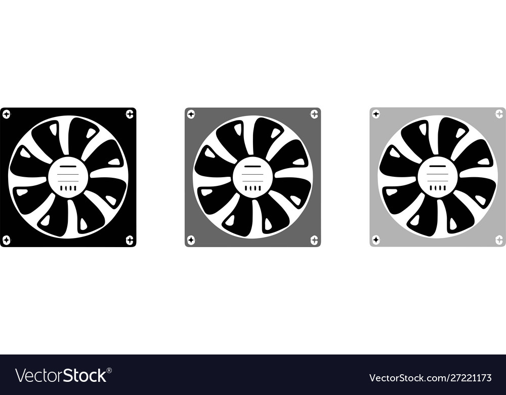 Set fan icons on white background Royalty Free Vector Image