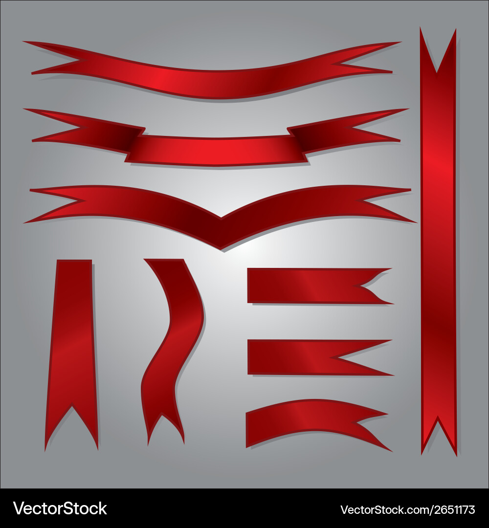 Set of red ribbons eps10 Royalty Free Vector Image