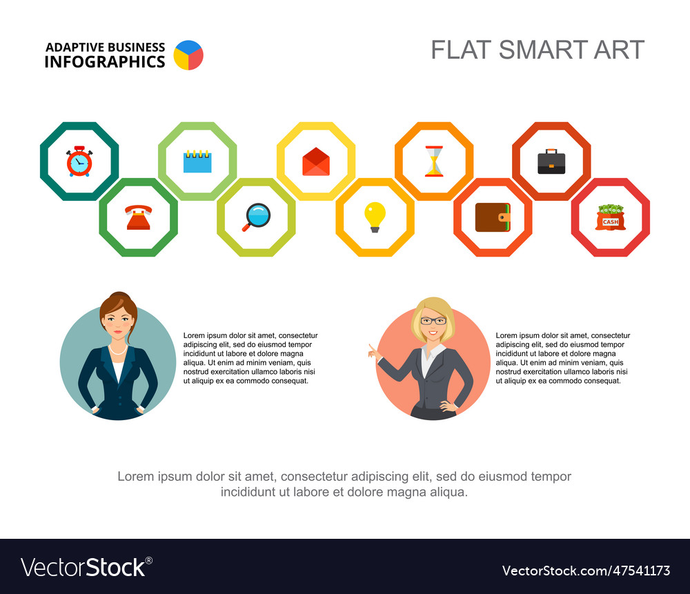 Two workers process chart template Royalty Free Vector Image