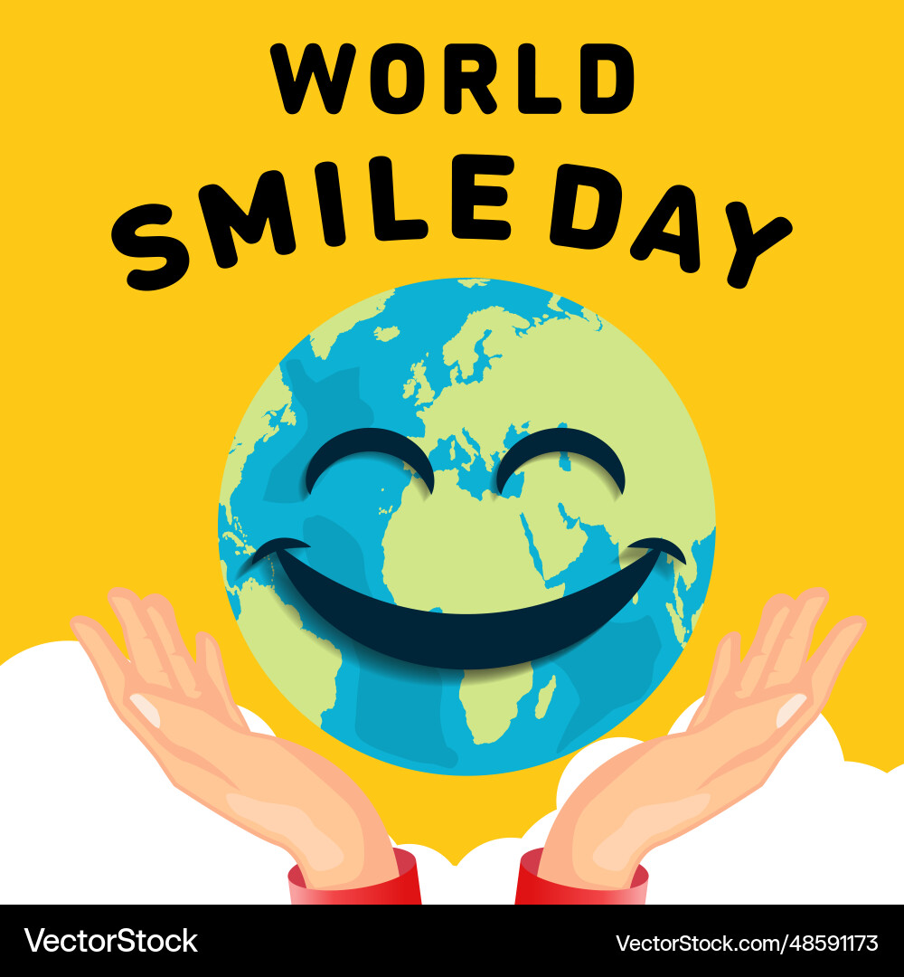 World smile day with earth face smiley Royalty Free Vector