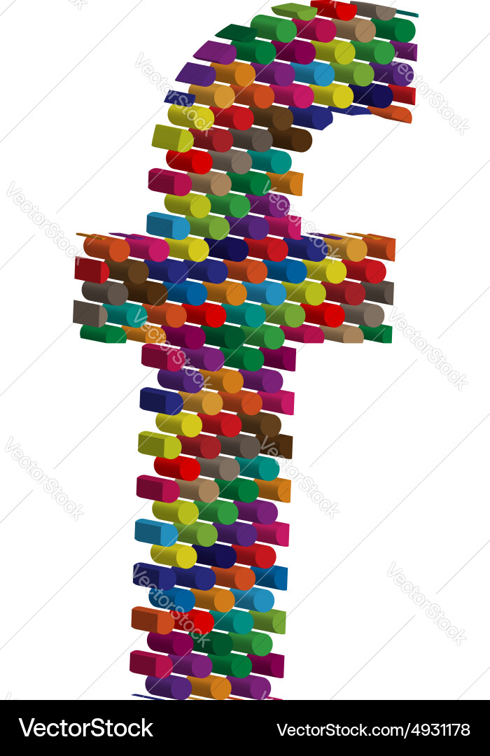 3d font letter f Royalty Free Vector Image - VectorStock