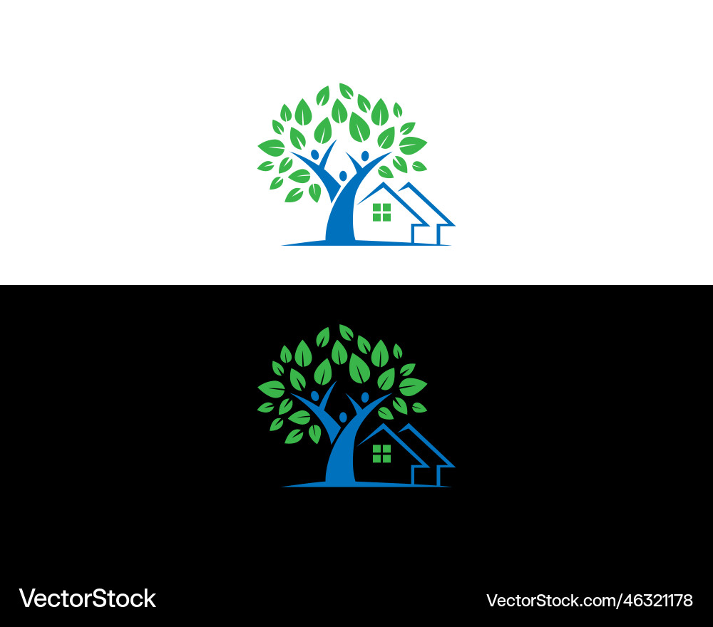Abstract family home logo Royalty Free Vector Image