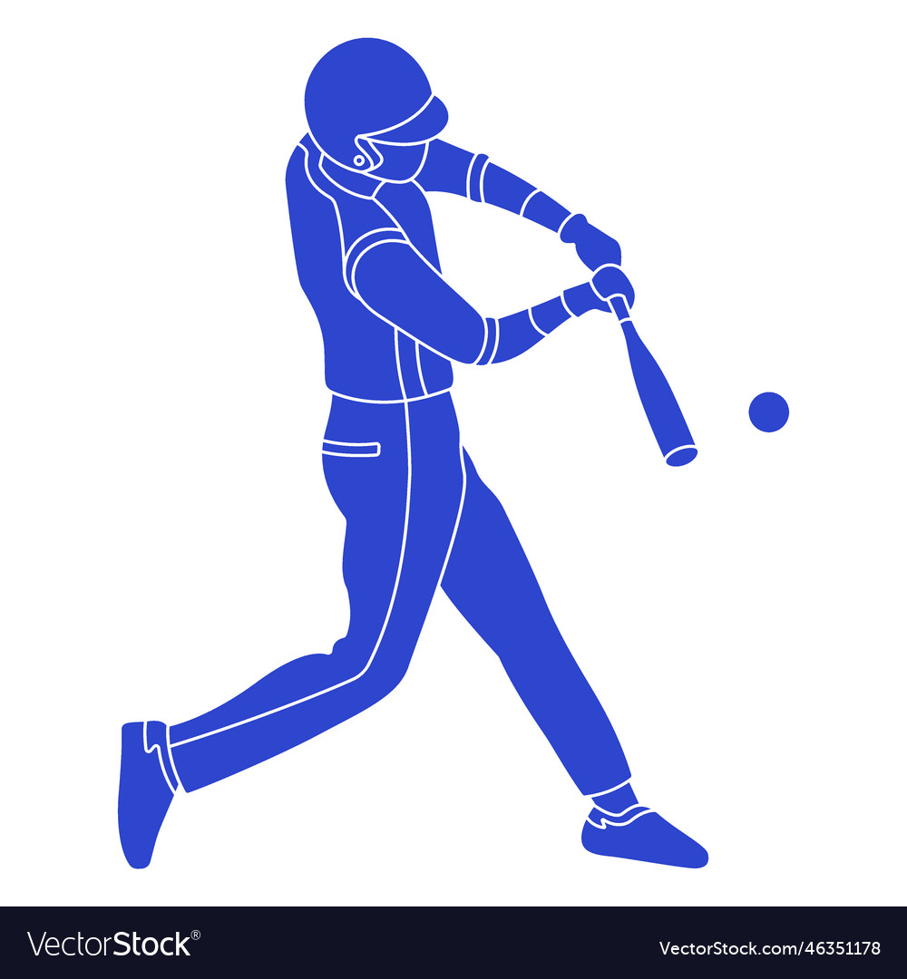 Baseball player blue Royalty Free Vector Image