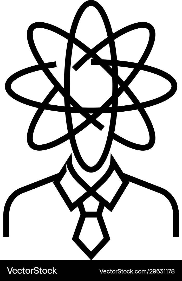 Complicated work line icon concept sign outline Vector Image