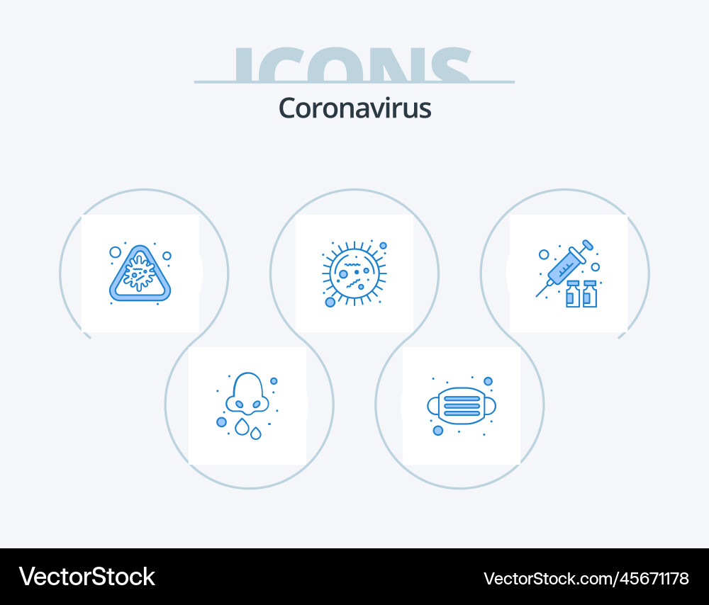 Coronavirus blue icon pack 5 icon design epidemic Vector Image