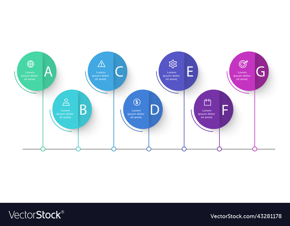 Creative concept for infographic with 7 steps Vector Image