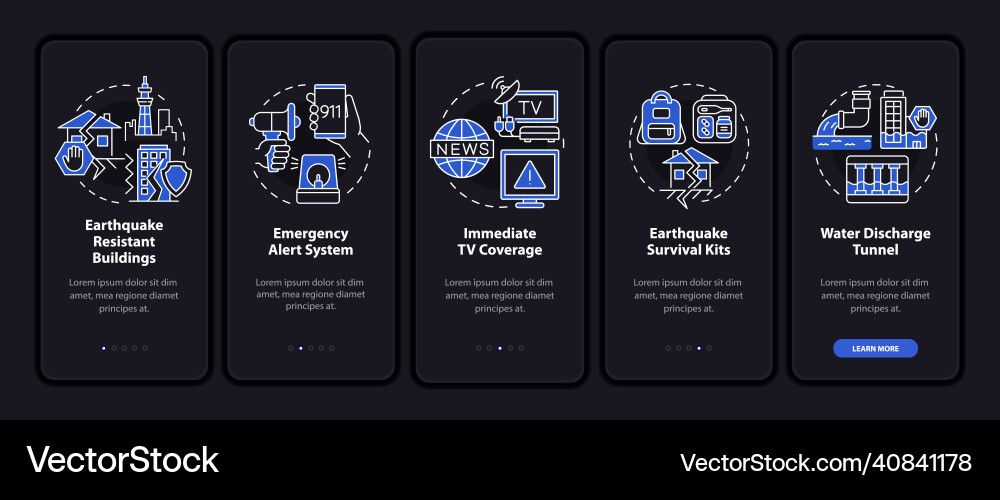 Earthquake mitigation strategies night mode Vector Image
