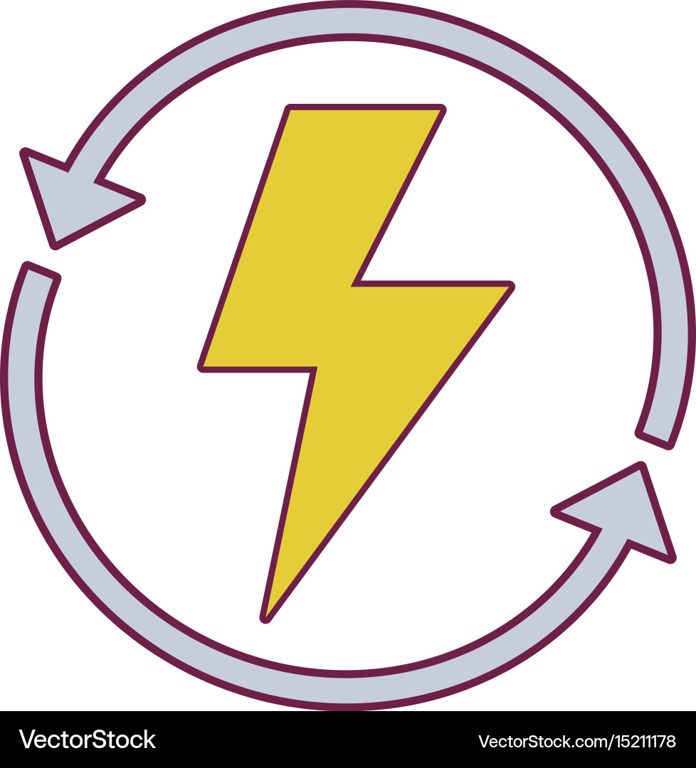 Energy hazard symbol with arrows around Royalty Free Vector