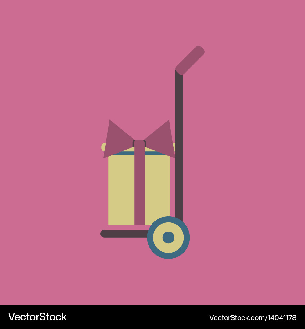 Flat icon of gift delivery Royalty Free Vector Image