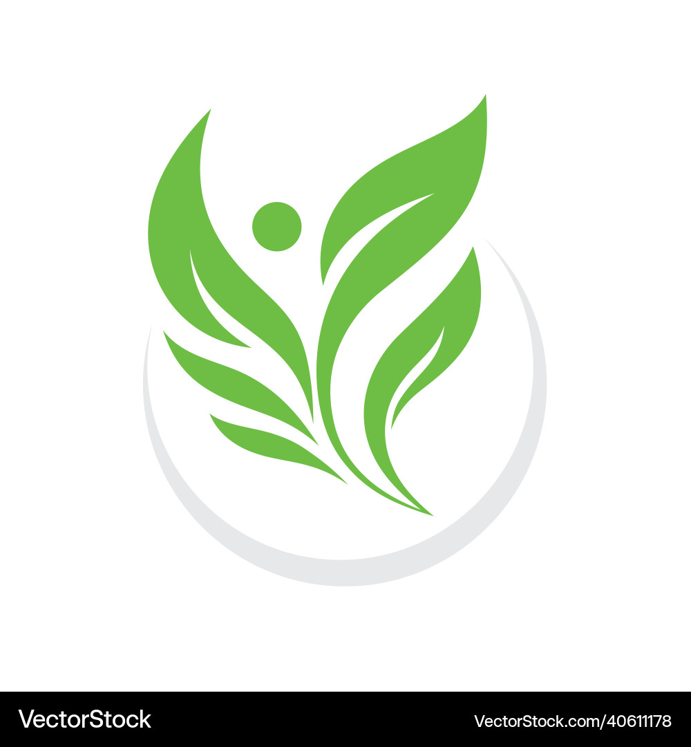 Human character - nature green leaves Royalty Free Vector