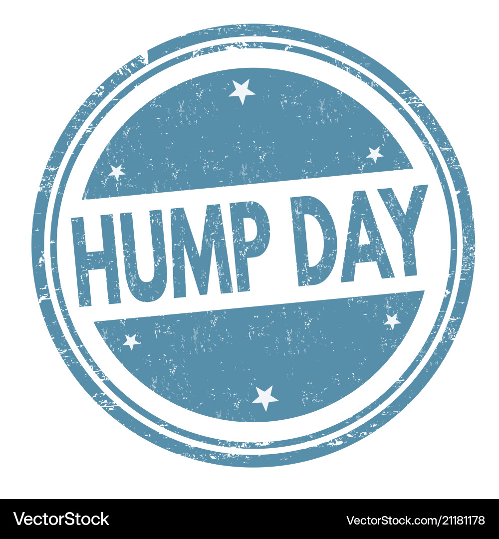 Hump day grunge rubber stamp Royalty Free Vector Image