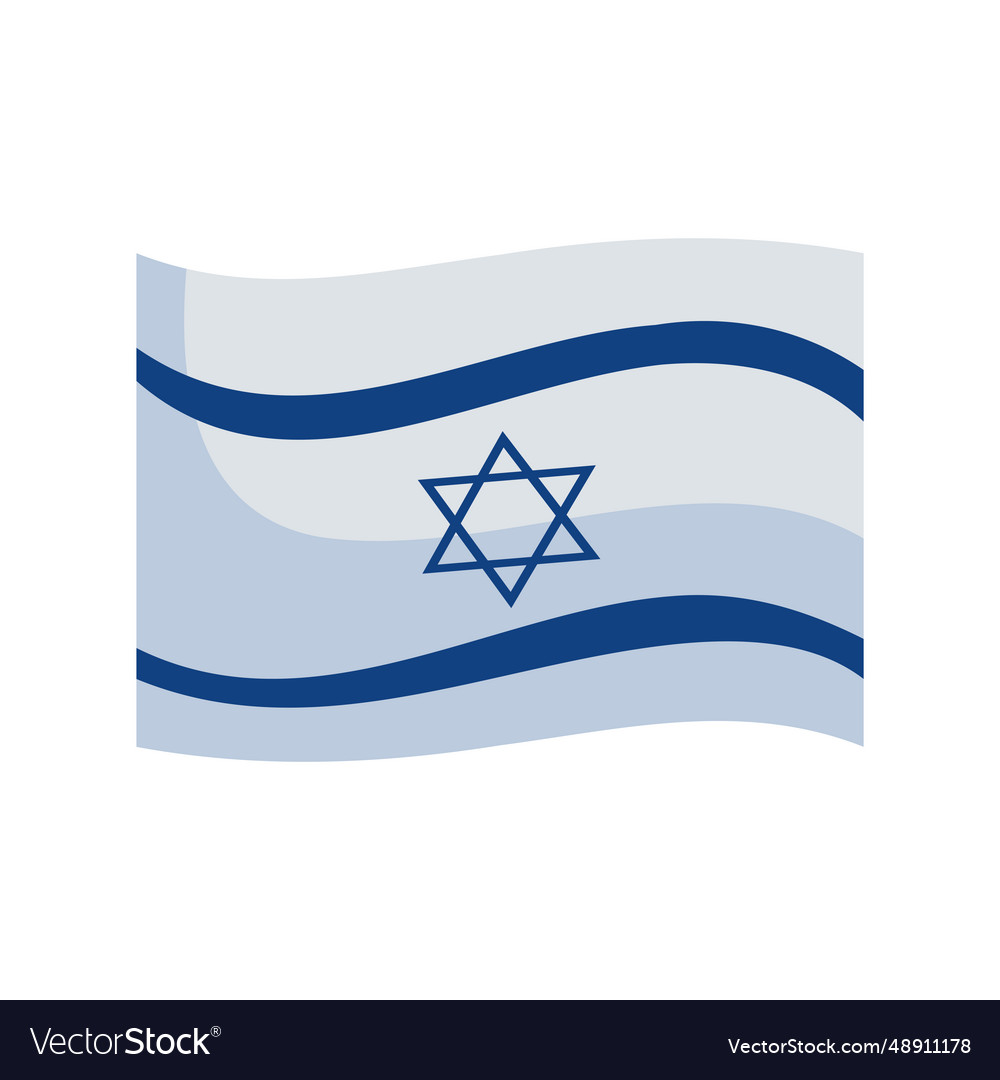 Israel flag waving Royalty Free Vector Image - VectorStock