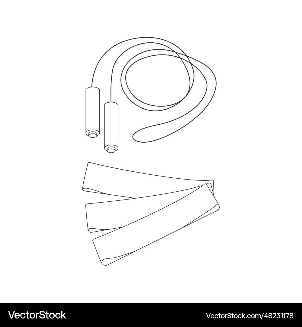 Jump rope rubber bands for training sport Vector Image