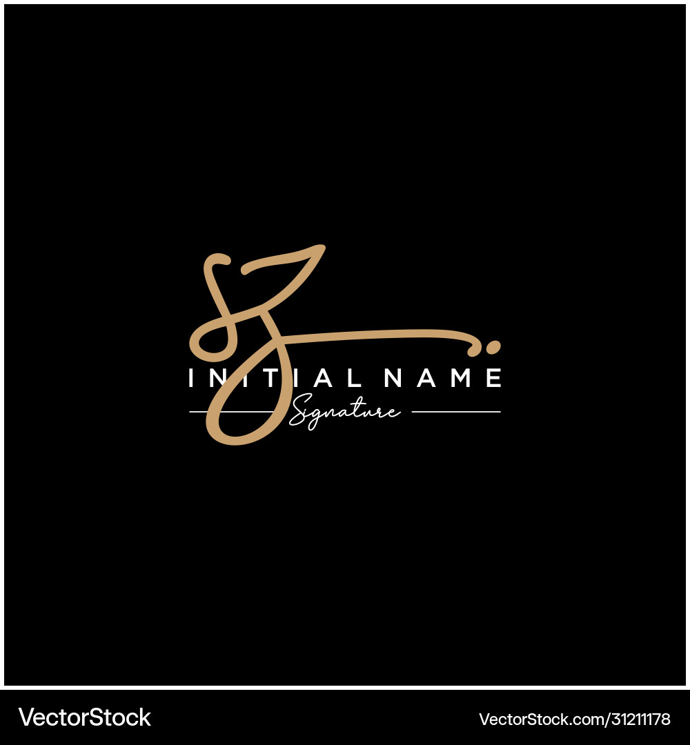 Letter sz signature logo template Royalty Free Vector Image