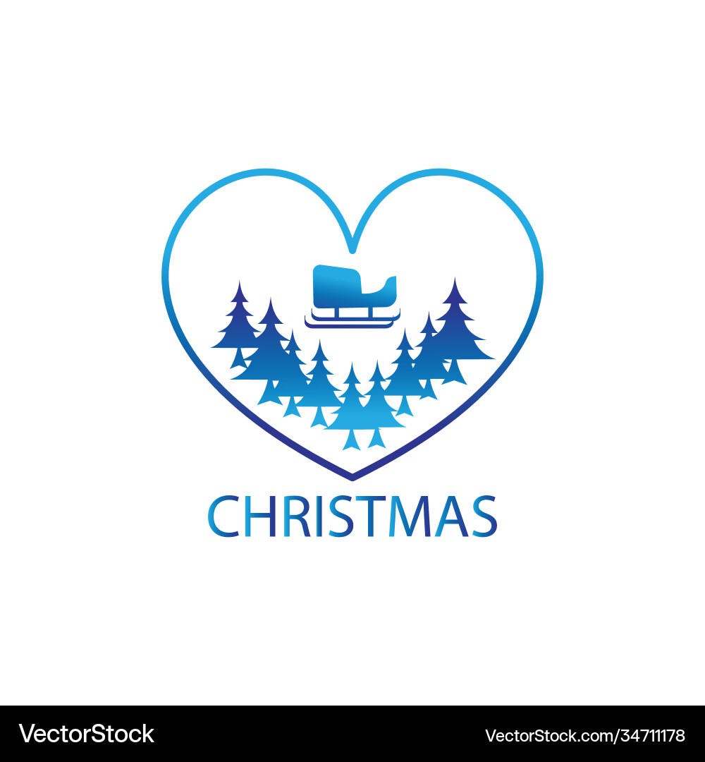 Love christmas logo landscape design Royalty Free Vector