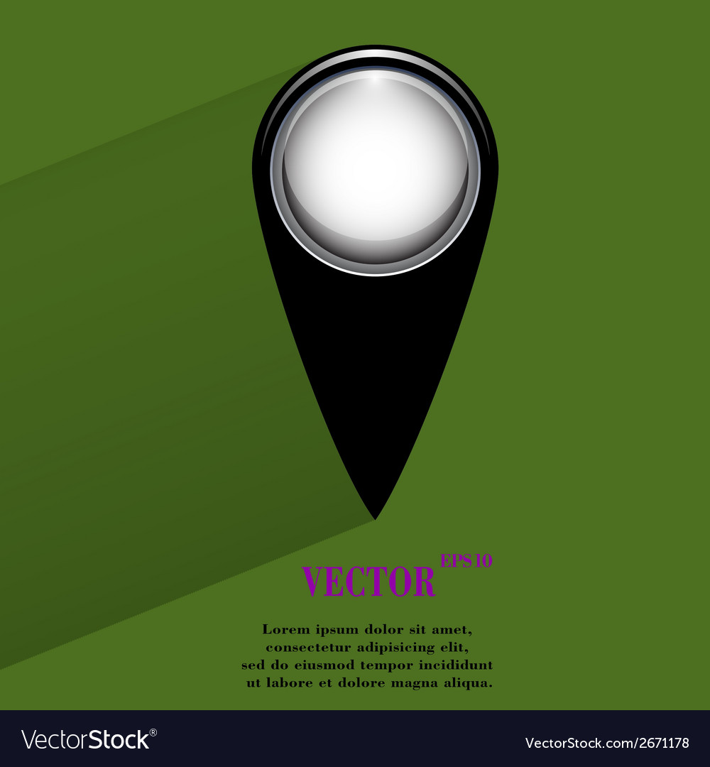Map pointers flat modern web button with long Vector Image