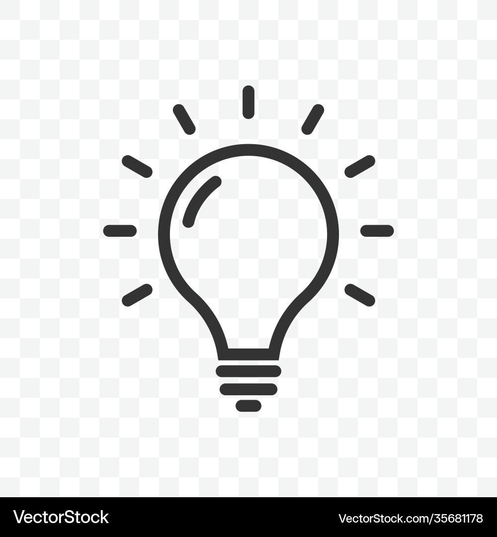 Outline idea or lamp bulb icon isolated Royalty Free Vector