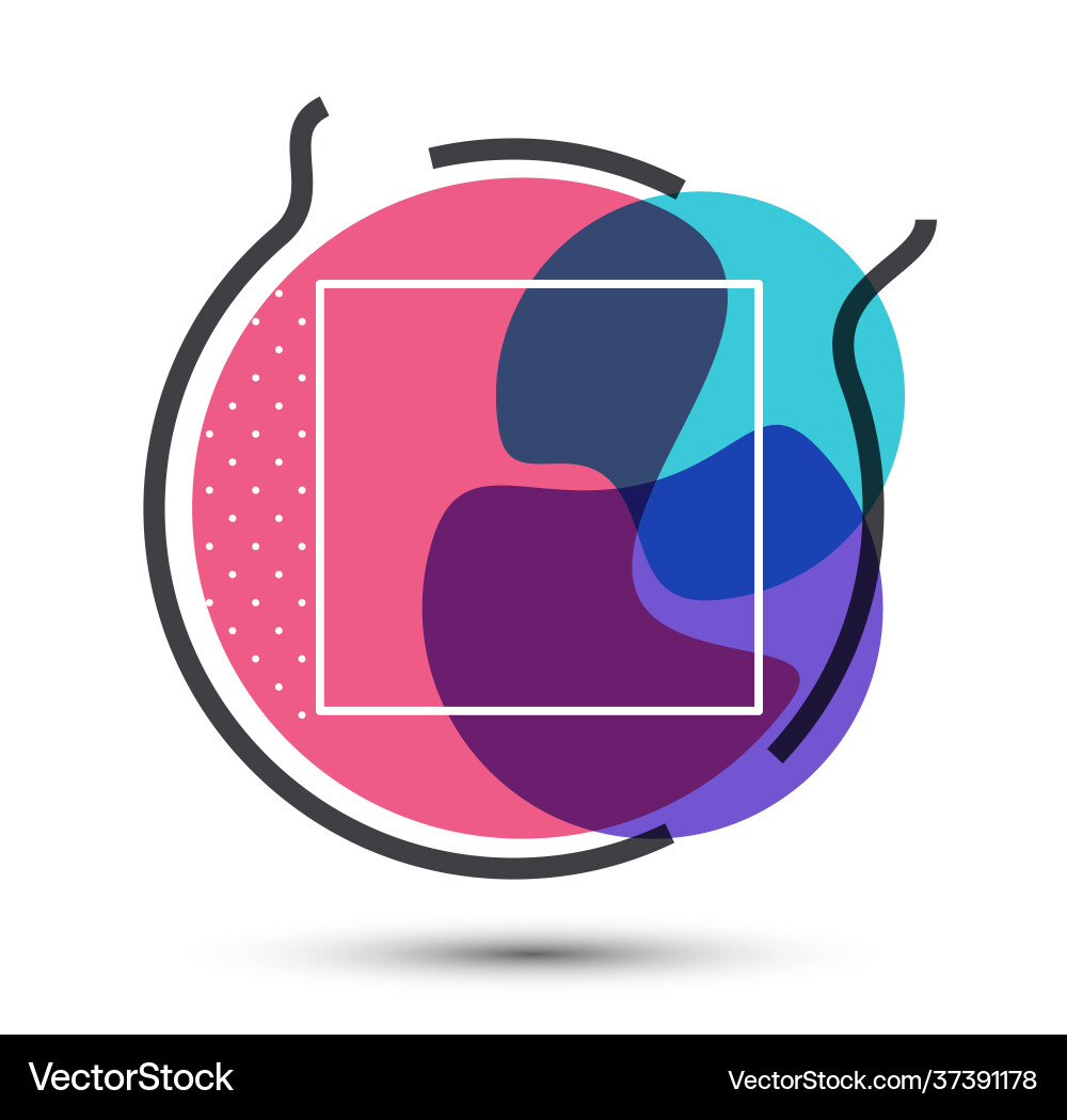 Round shape colorful ink paint fluids isolated Vector Image