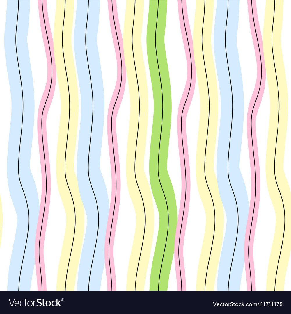Seamless pattern of colored wavy lines wavy Vector Image