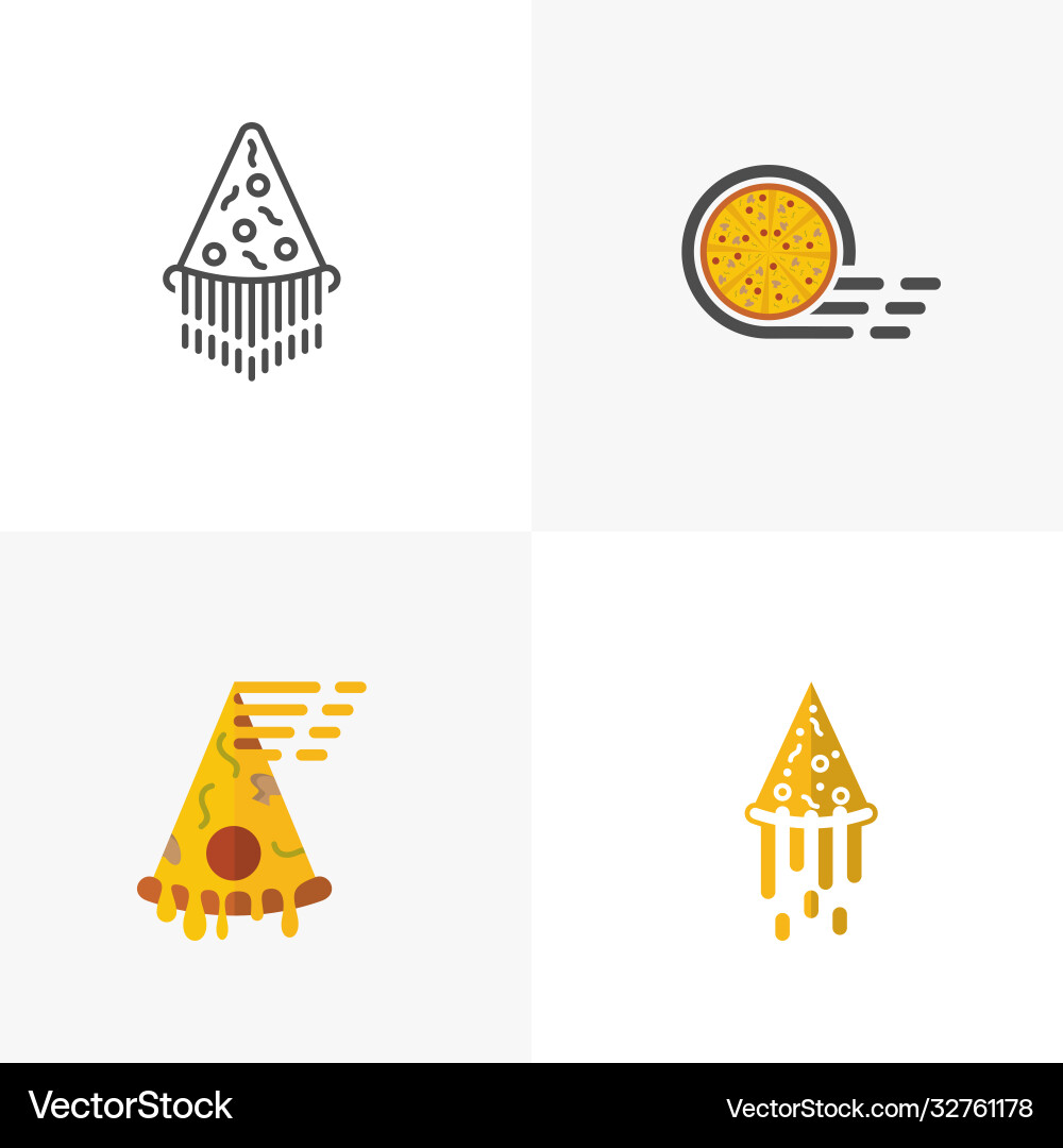 Set pizza logo icon design pizza concept Vector Image