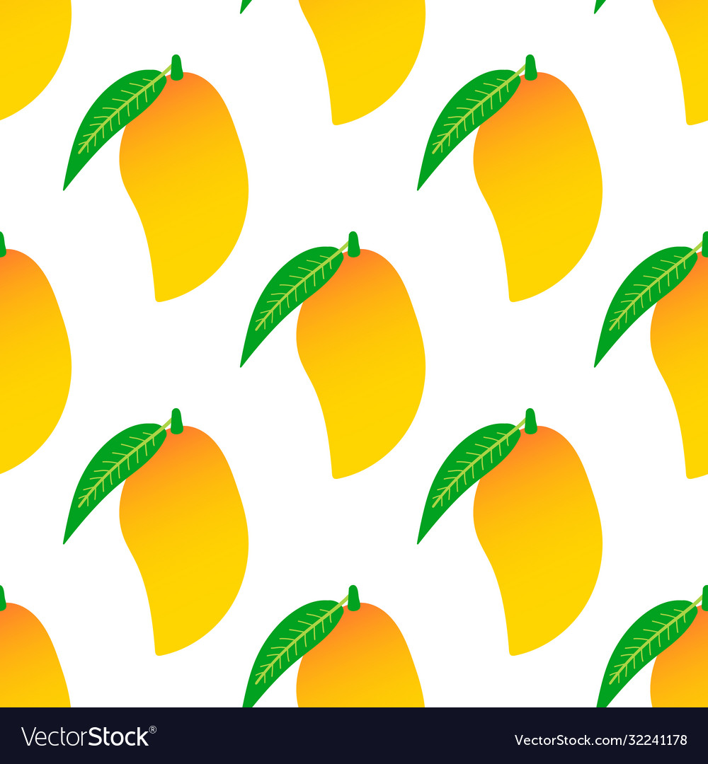 Thai yellow mango pattern Royalty Free Vector Image